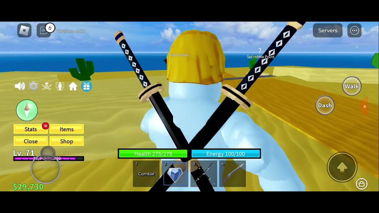 playing roblox blox fruits - YouTube