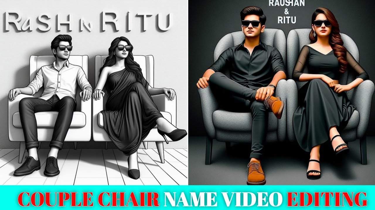 How To Create 3D Ai Couple Chair Name Image Kaise Banaye | Couple Chair ...