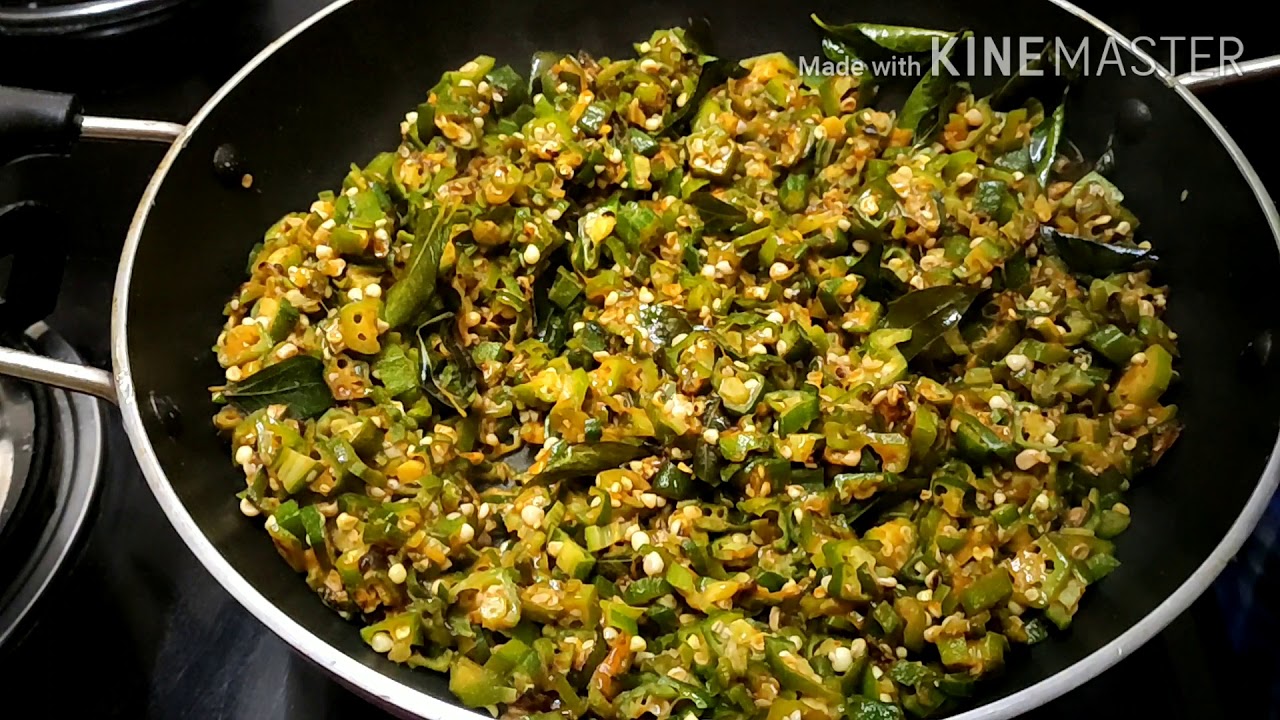 Vendakka upperi/Okra fry/Lady's finger stir fry/Thoran/vendekka ...