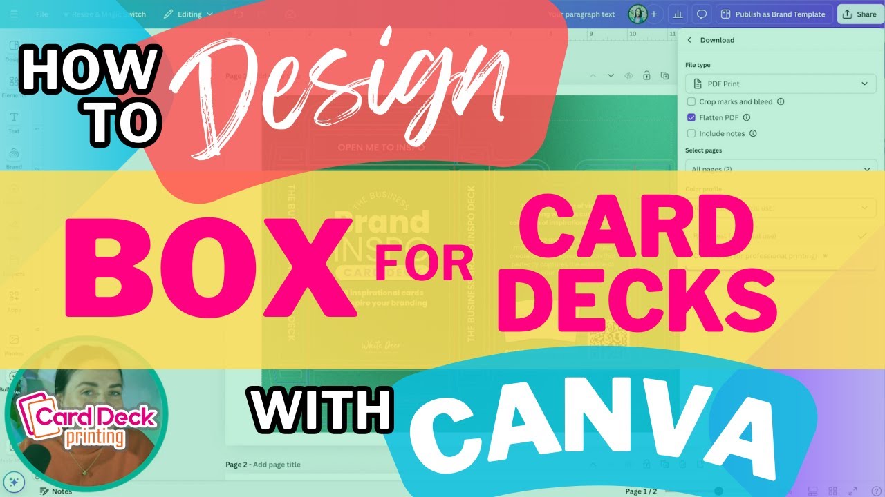 How to SET-UP & DESIGN a BOX for your CARD DECK using CANVA & where to ...