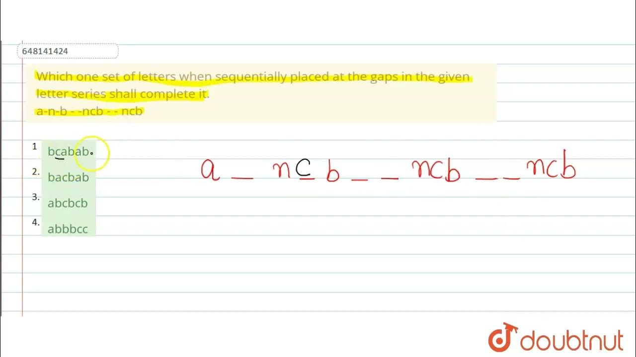Which one set of letters when sequentially placed at the gaps in the given letter series shall c ...
