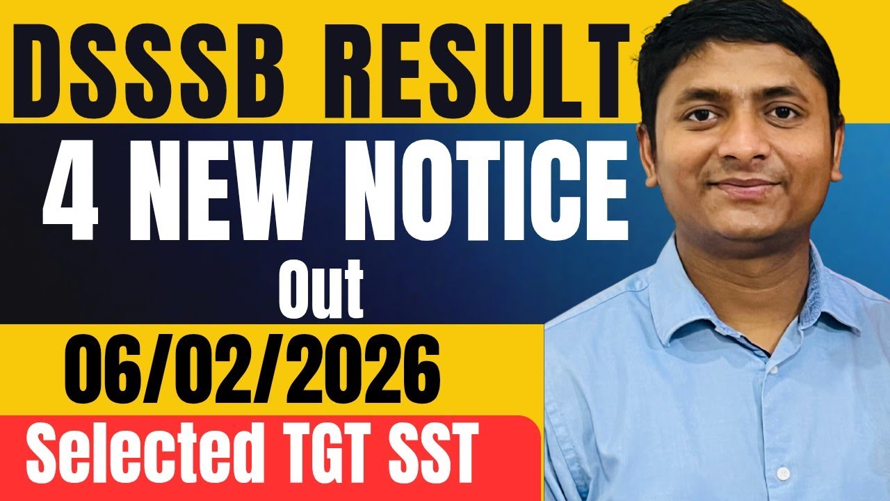 Dsssb result out 06/02/2026 Dsssb latest update Dsssb pgt result out ...