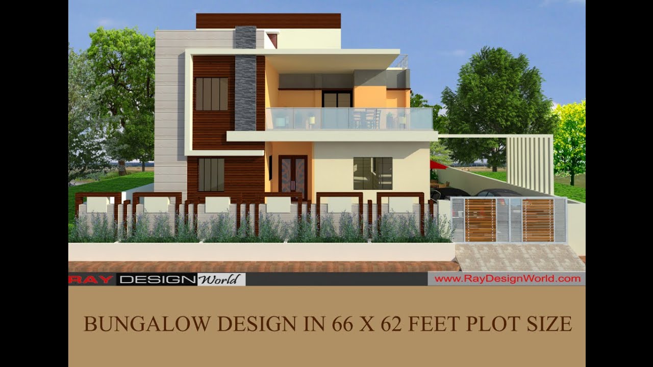 Bungalow design in 66 X 62 feet plot size - YouTube