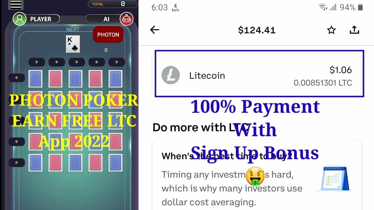 PHOTON POKER EARN LTC ।। 100% Payment With Sign Up Bonus ।। PHOTON ...
