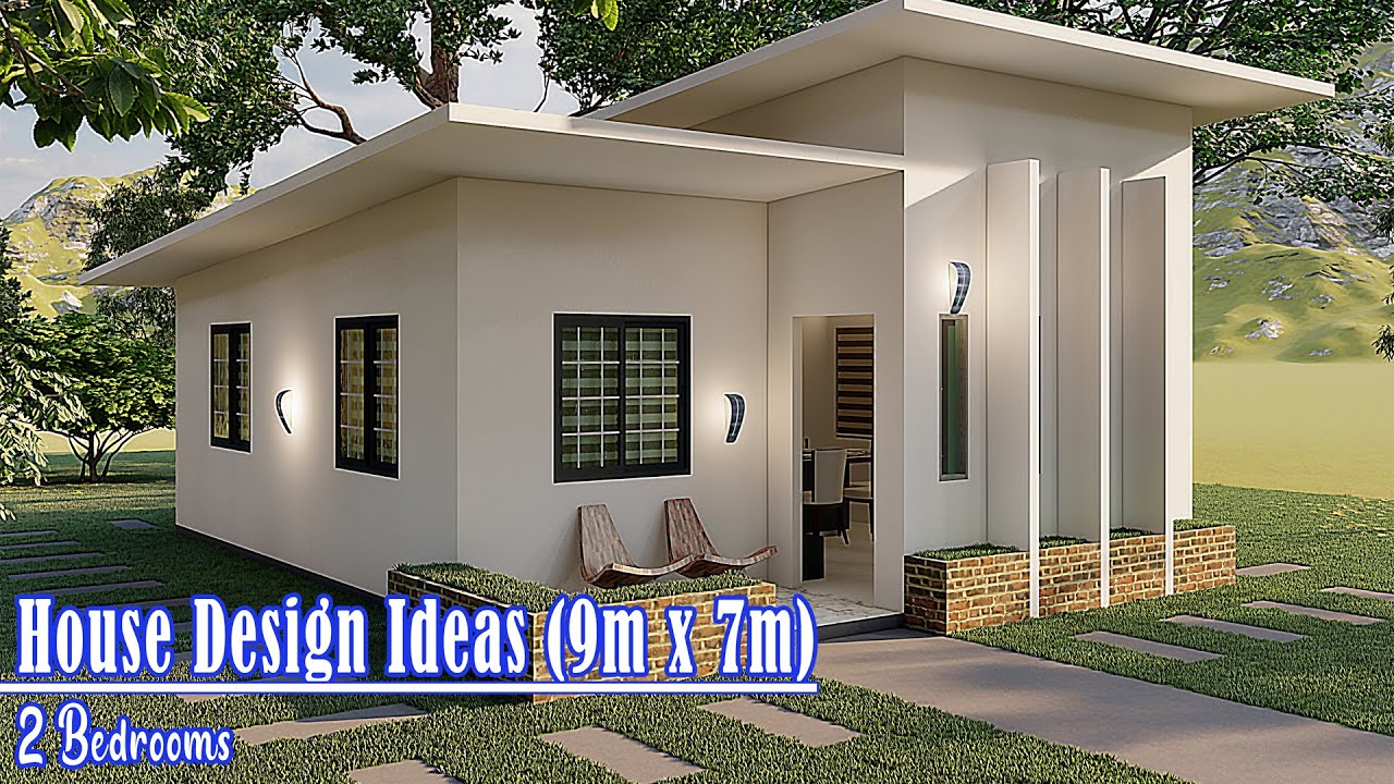 House Design Idea | 9 x 7 Meters | 2 bedrooms - YouTube