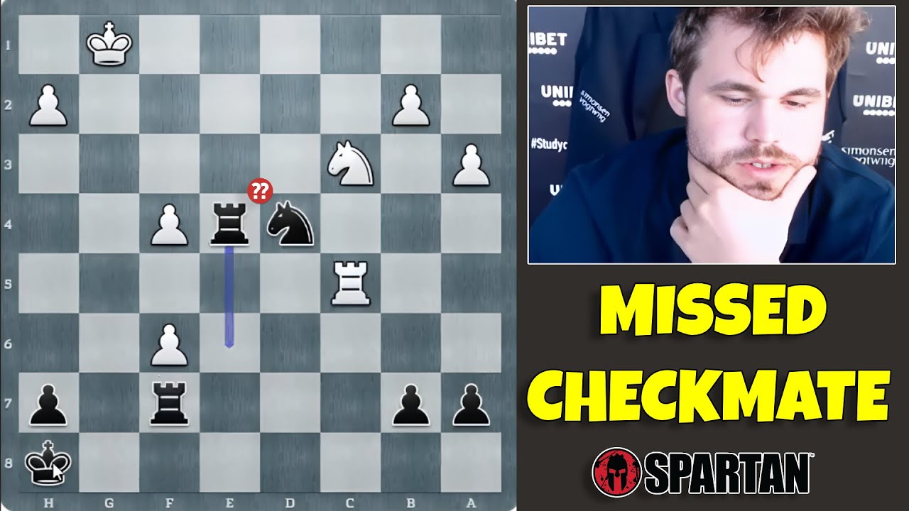 Magnus missed simple Back Rank Mate!! can you find it? - YouTube
