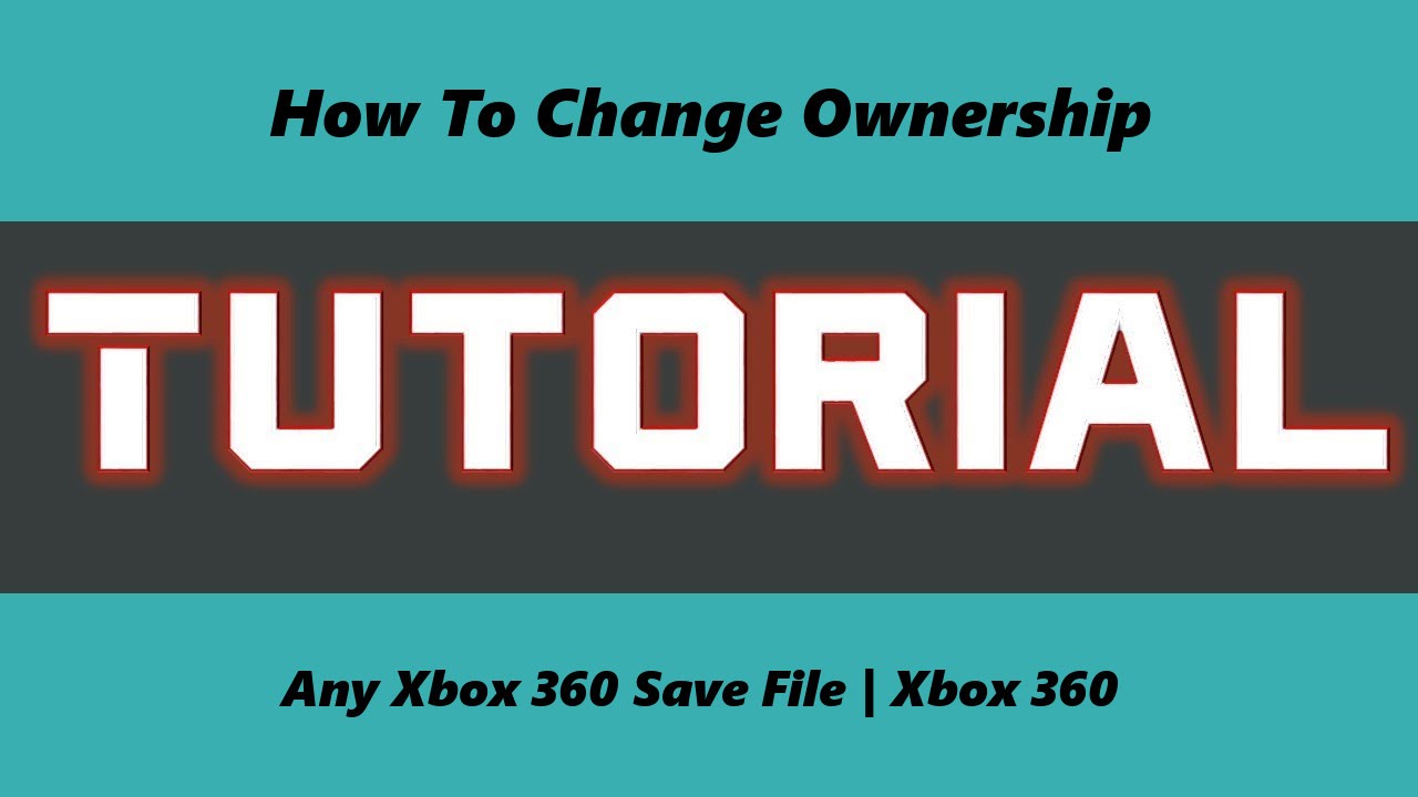 Changing The Ownership of Xbox 360 Save Files | Tutorial - YouTube