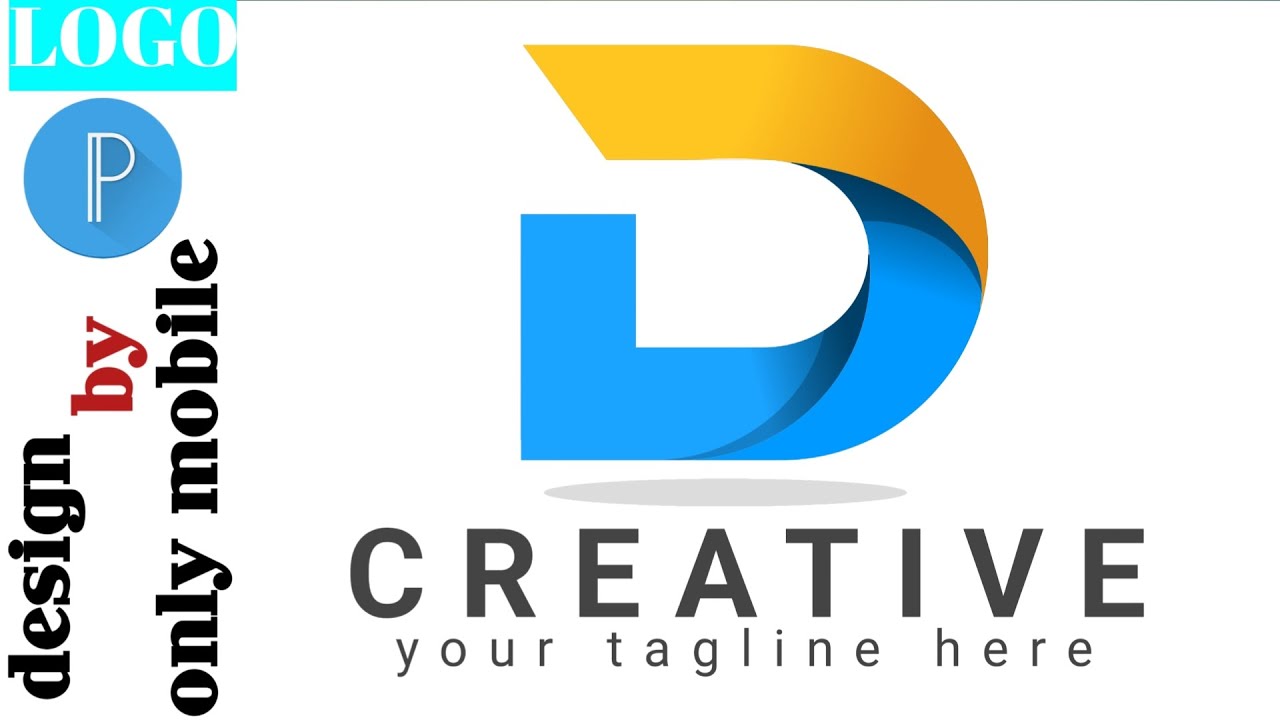 How to make D letter logo design with gradients style on pixellab ...