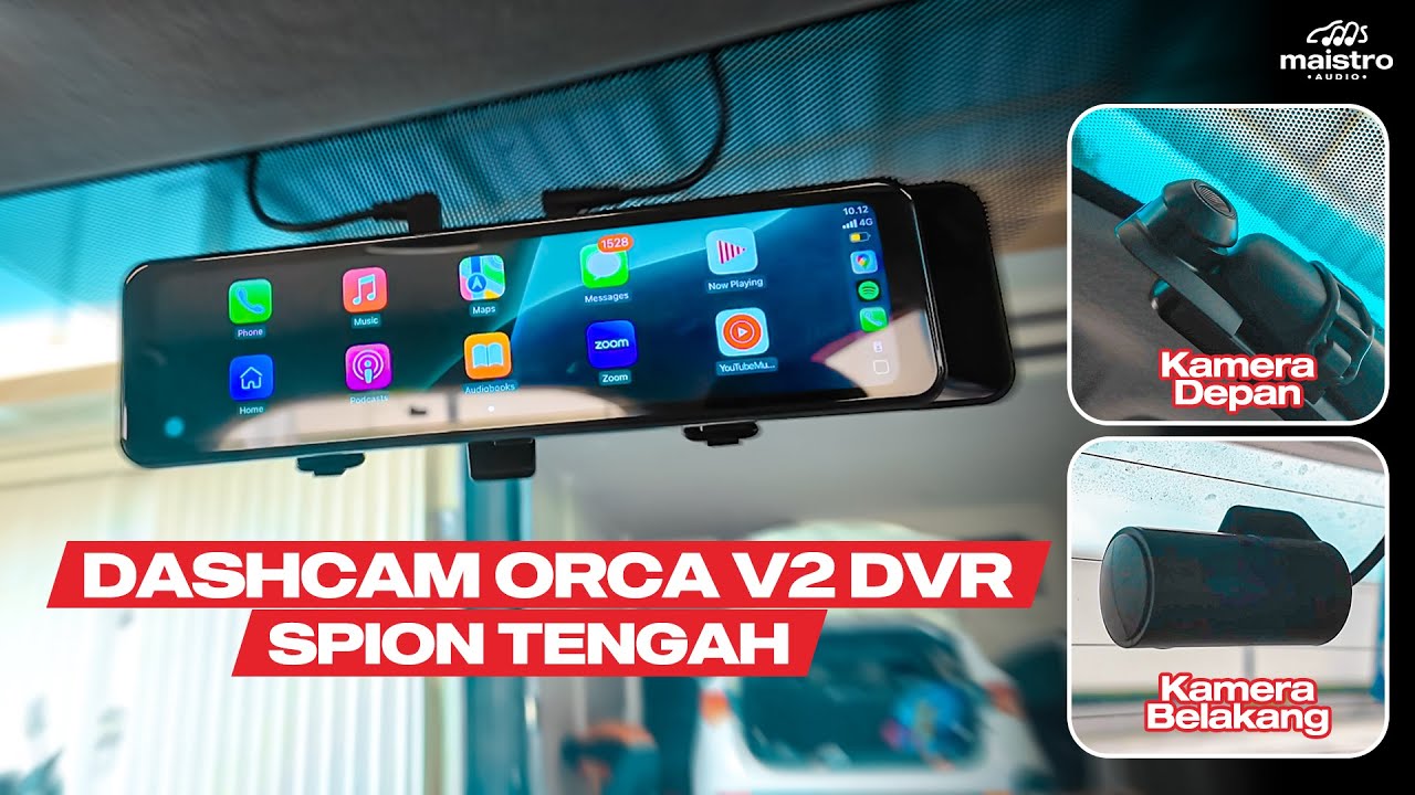 REVIEW DASHCAM SPION TENGAH MOBIL KAMERA 2 WAY ADA FITUR APPLE CARPLAY ...