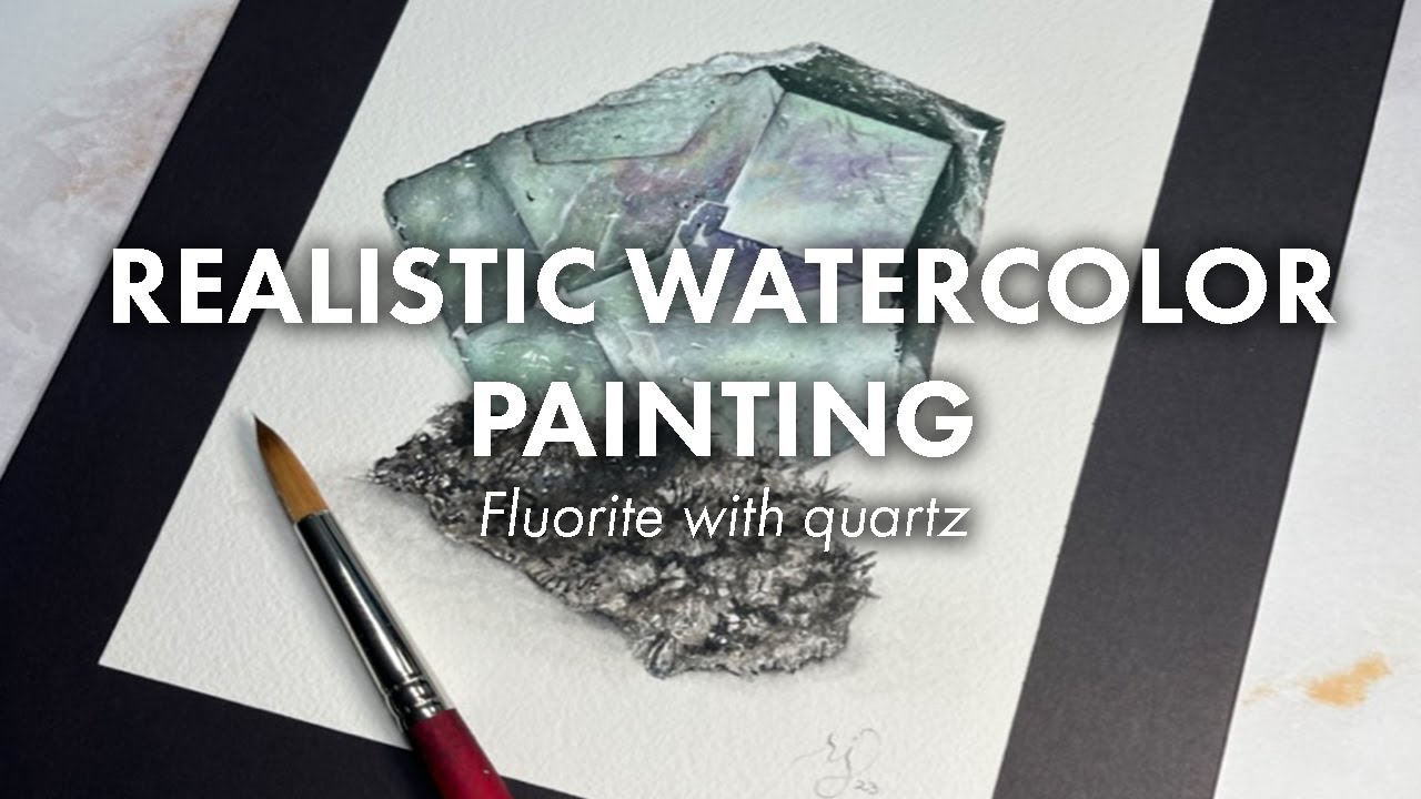 Fluorite Watercolor Painting - Mineral Art - YouTube
