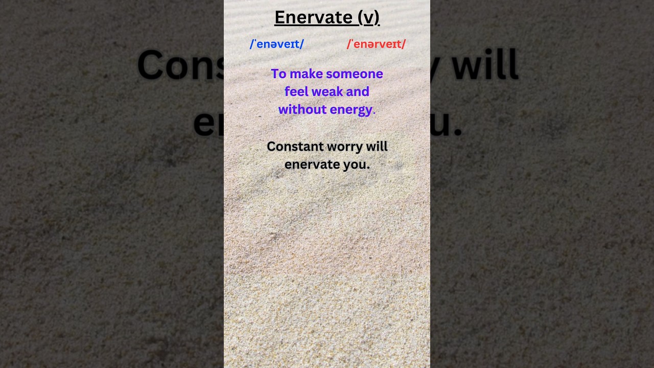 056 ENERVATE MEANING #advancedenglishvocabulary #englishpronunciation ...