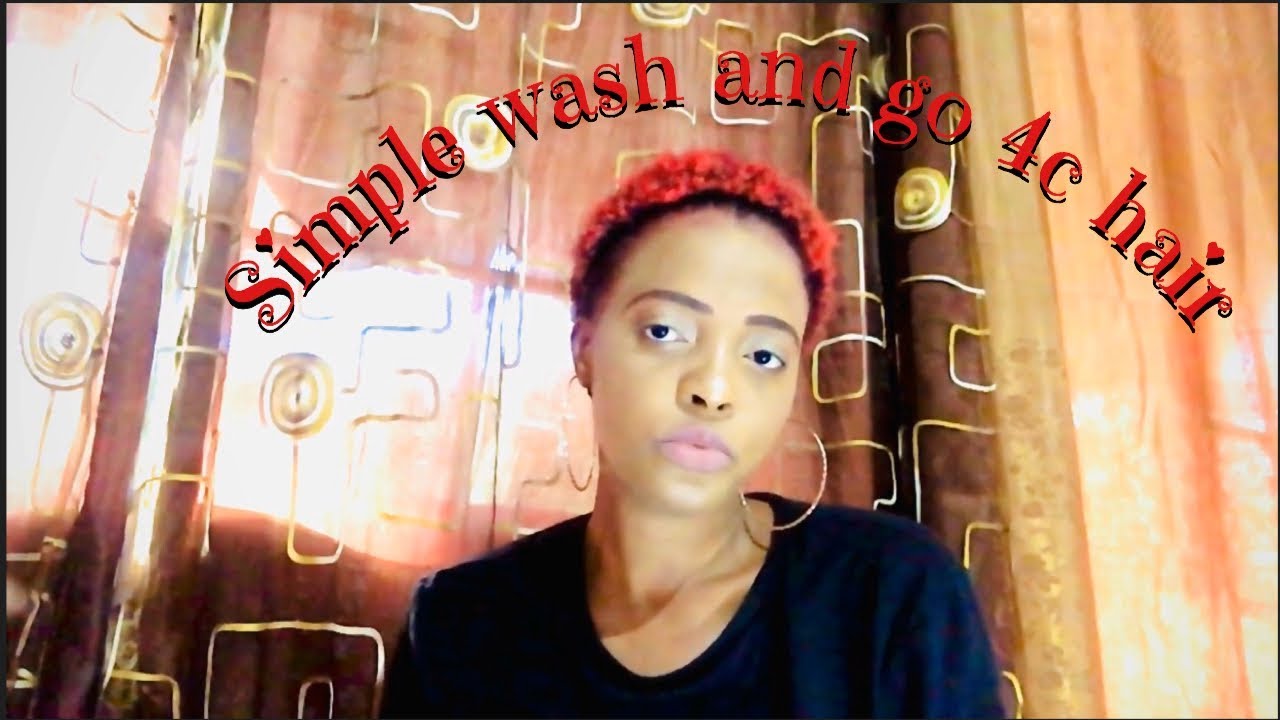Simple wash and go on 4c hair, African natural hair - YouTube