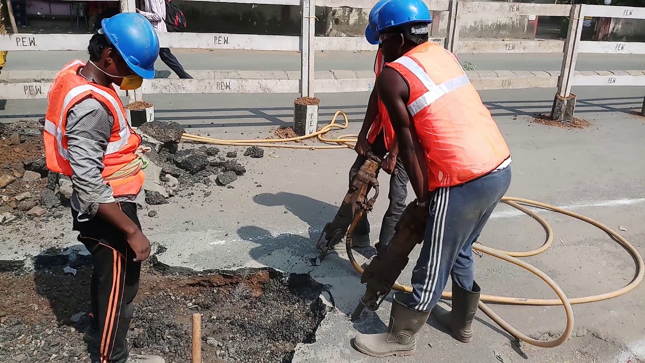 ROAD DEMOLITION WORKS - YouTube