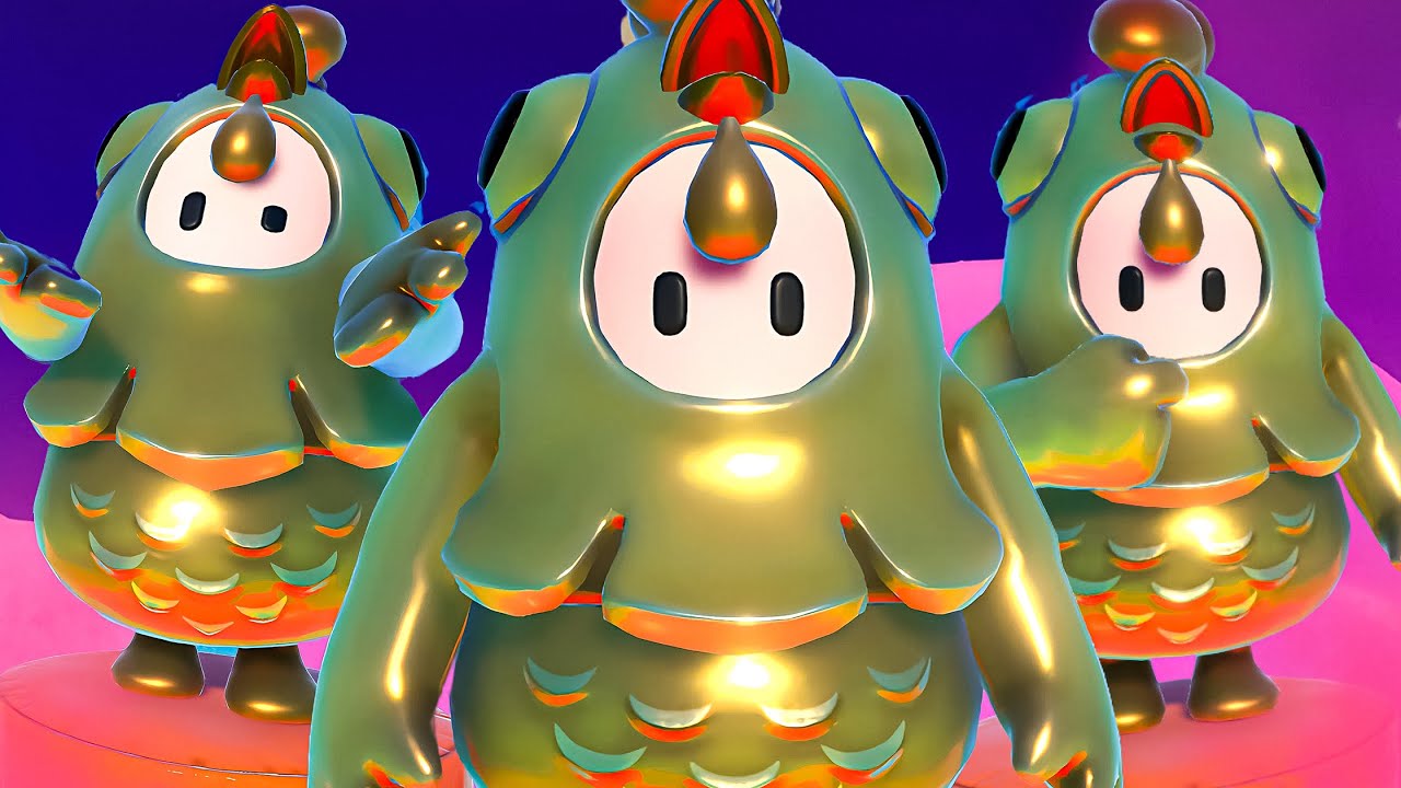 Fall Guys GOLDEN CHICKEN & GOLD SKINS | RANKED LeaderBoard Custom With ...