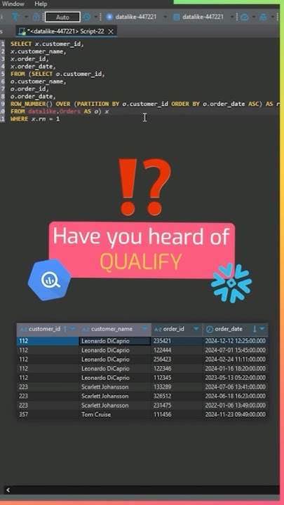 Have you heard of QUALIFY in SQL? - YouTube