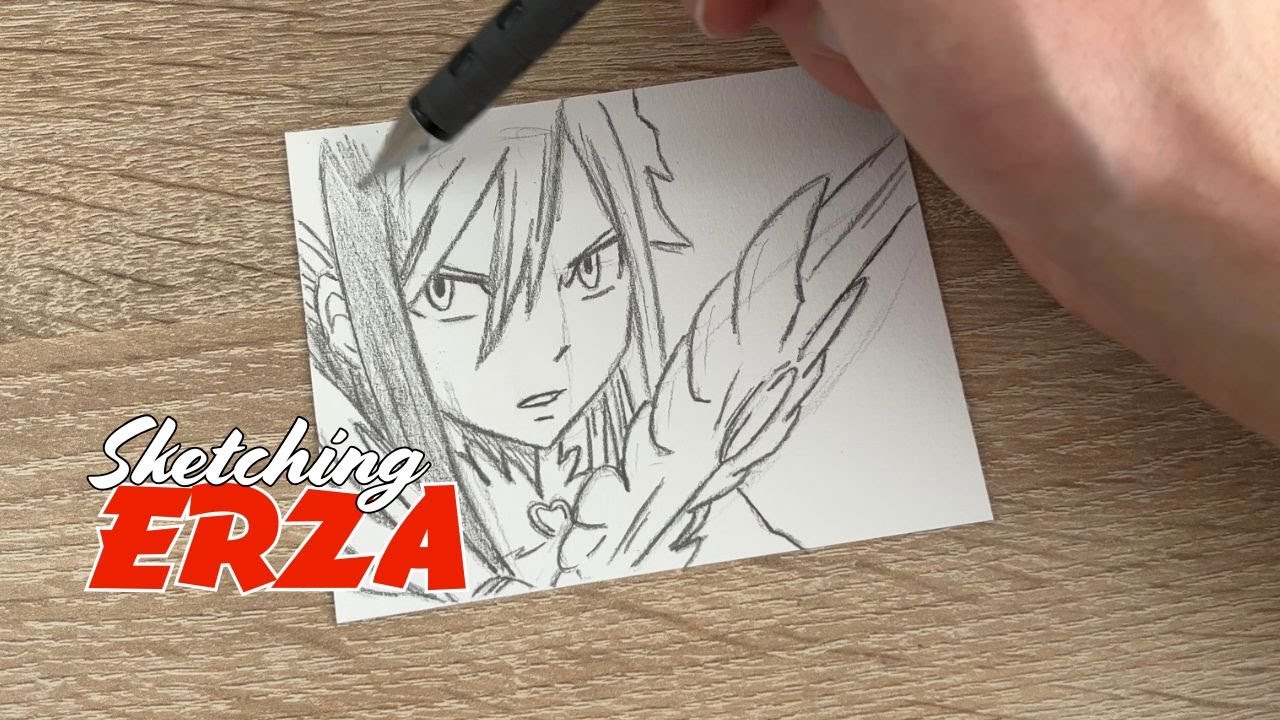 How to draw Erza Scarlet ! Real Time Sketching ! - YouTube