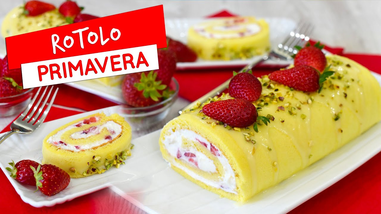 Rotolo primavera con le fragole: ricetta fresca e veloce! - YouTube