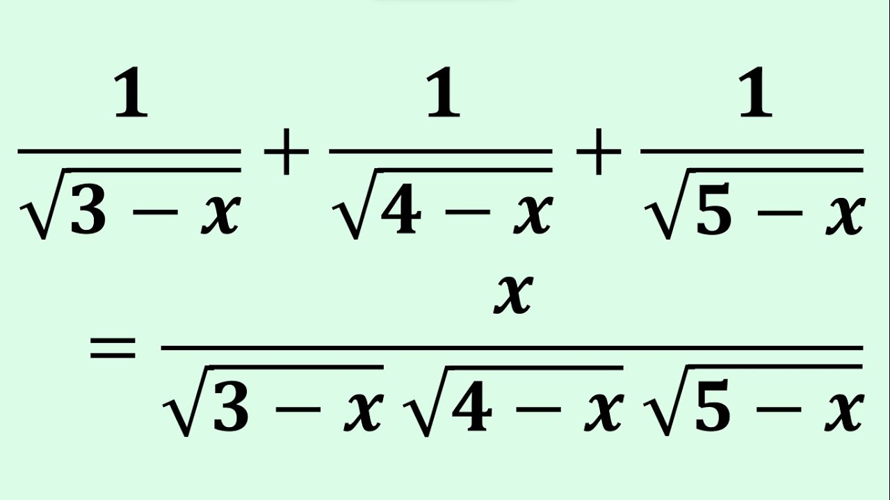 How to Solve Radicals in Rational Equations? You Should Try! - YouTube