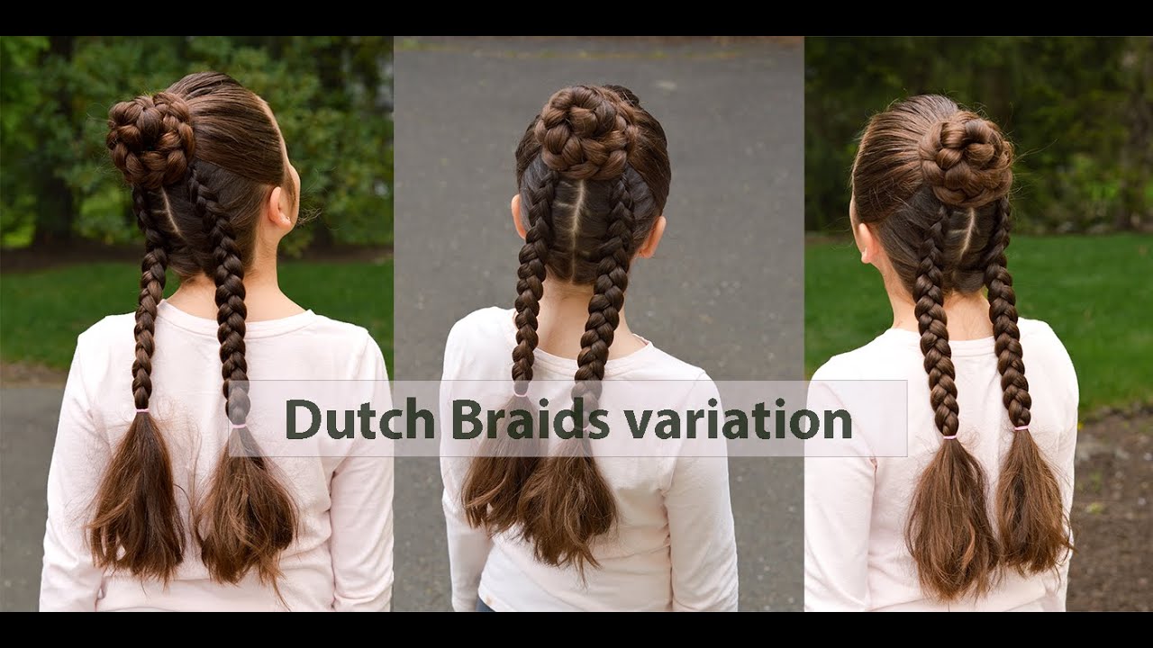 dutch braids variation - YouTube