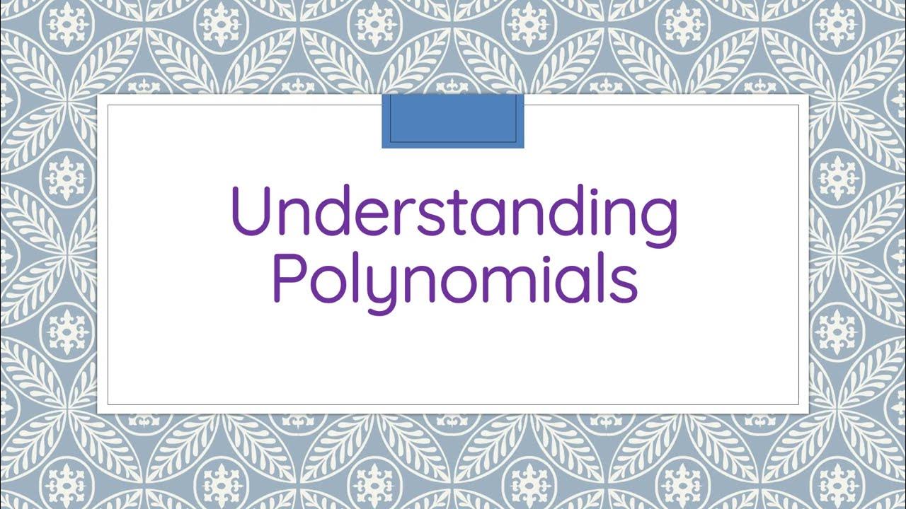 Understanding Polynomials - YouTube