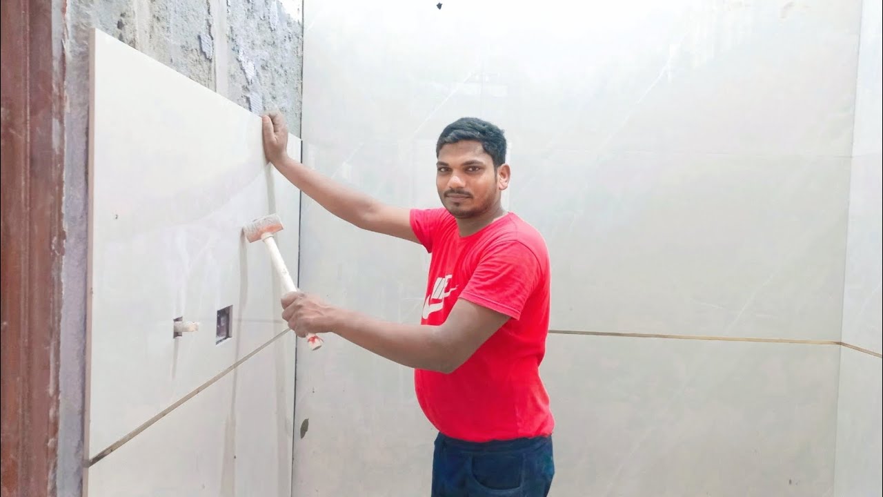 Excellent work in Bathroom Wall And Floor tile installation process ...