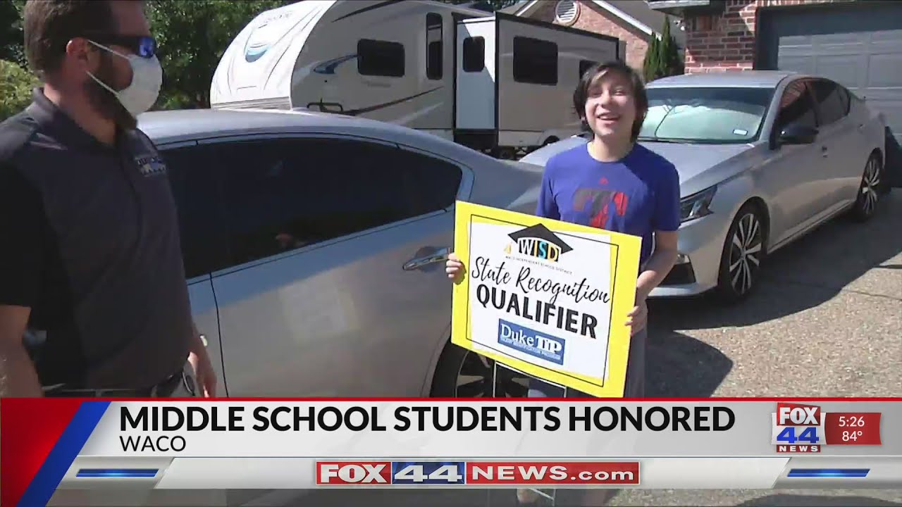 Waco middle school students honored for academic achievements - YouTube