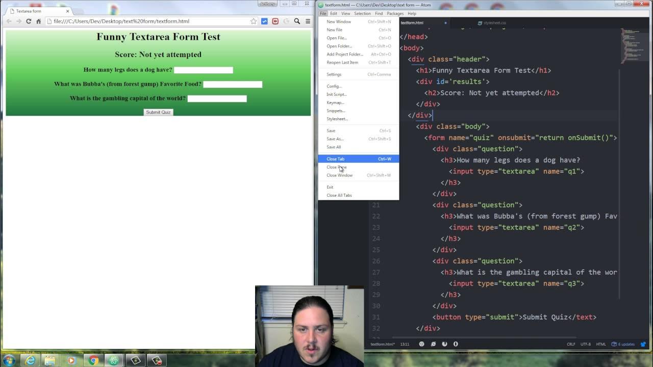How to Program HTML Forms Textarea Javascript CSS - YouTube