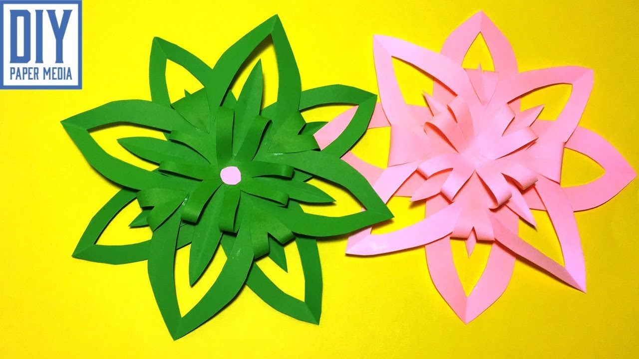 How to make beautiful flower with color paper - YouTube