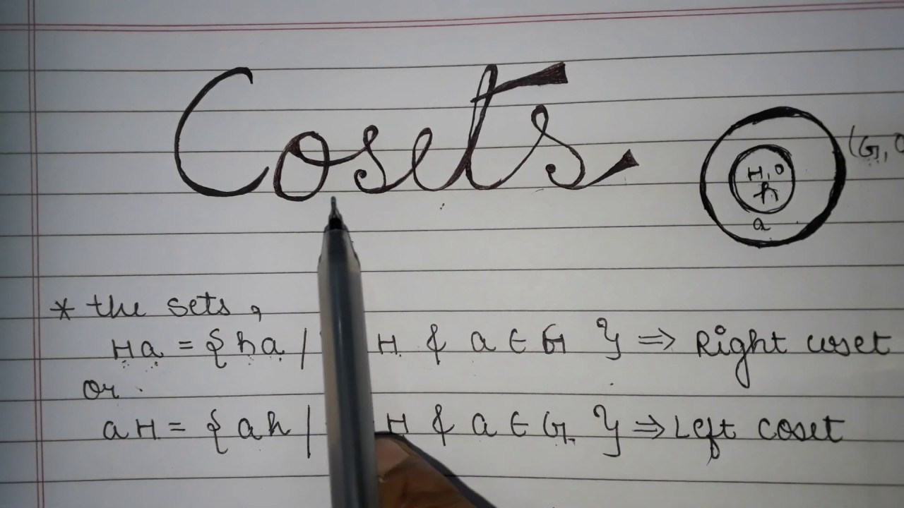 Cosets- in group theoery.......(B.sc) - YouTube