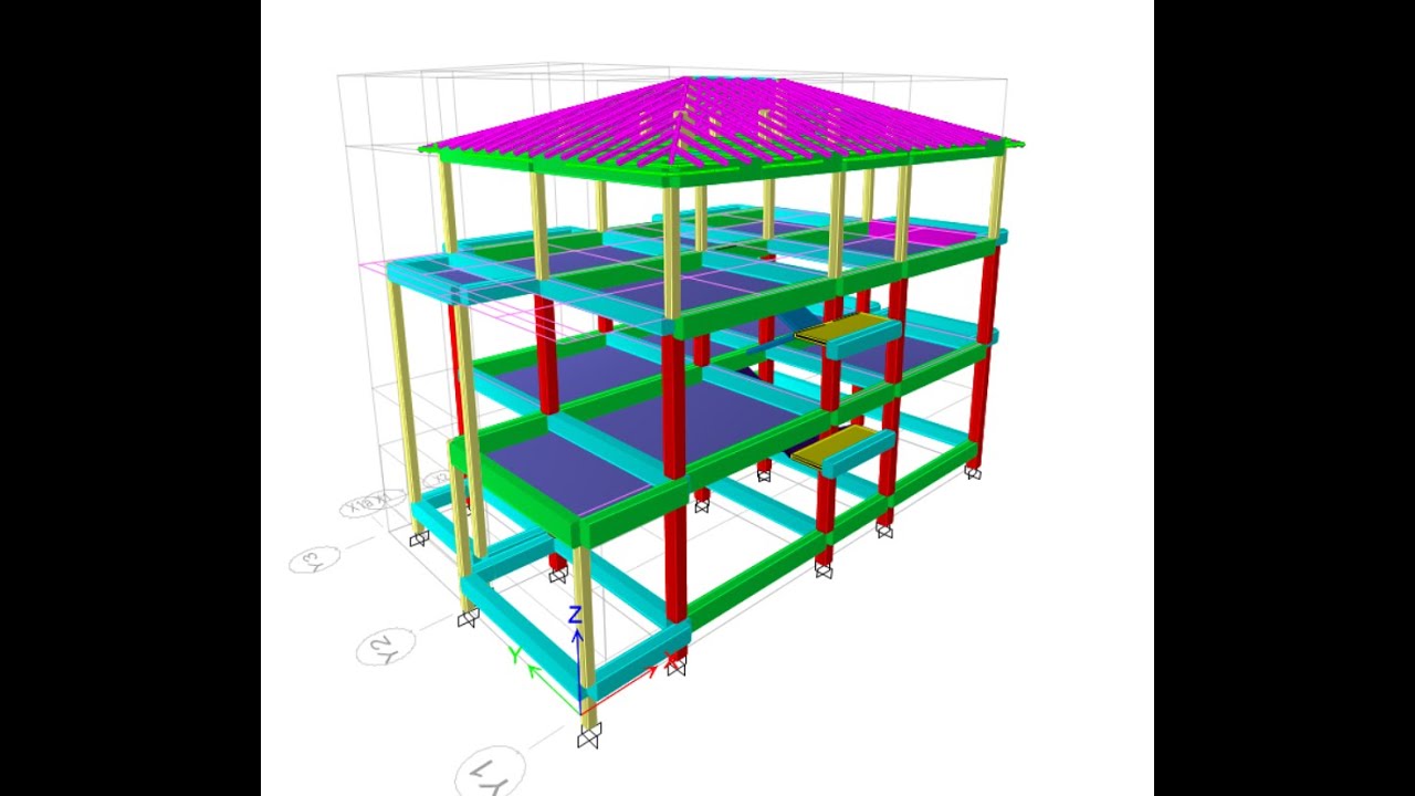 12 Draw Roof Structure ETABS 2016 - YouTube