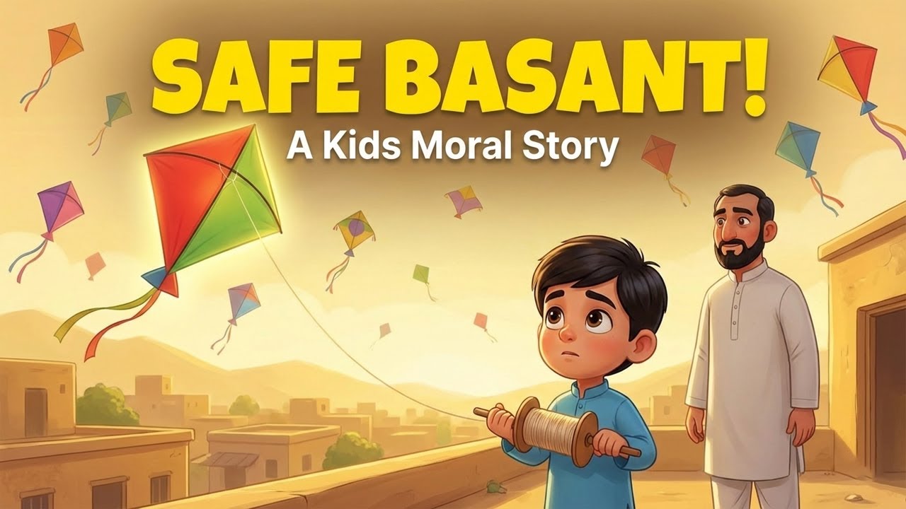 Basant Kite Flying Lesson 🪁 | Kids Moral Story | Safe Kite Festival | A ...