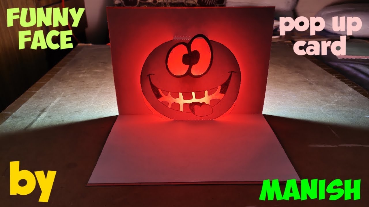 Funny face pop up card - YouTube