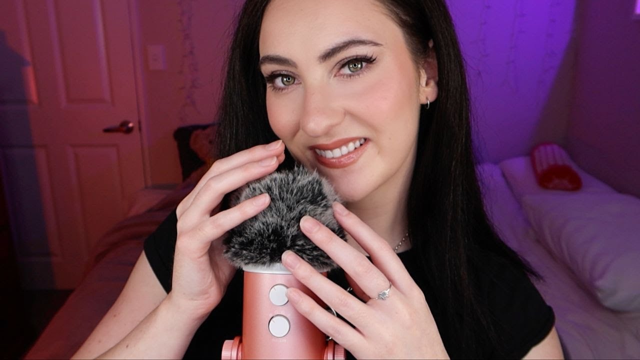 ASMR Fluffy Mic Scratching and Unintelligible Whispers with Reverb ...