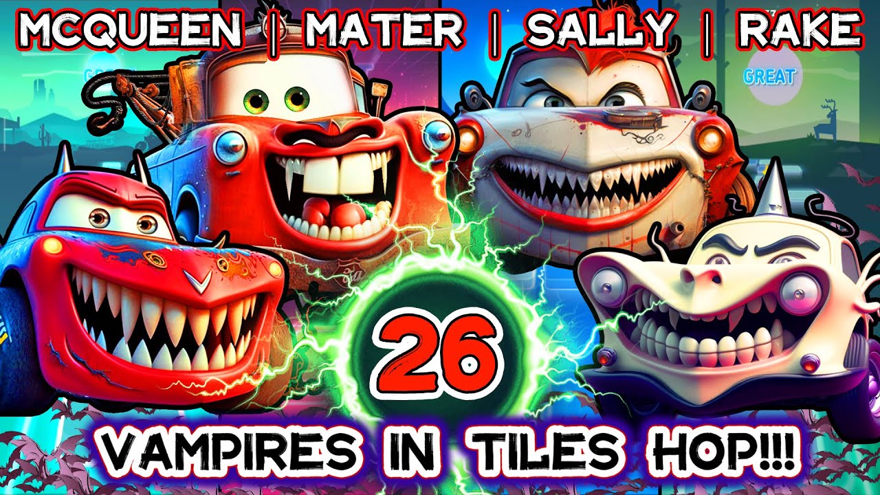 😱 Lightning McQueen Vampire. Mater Vampire. Sally Carrera Vampire. Rake ...