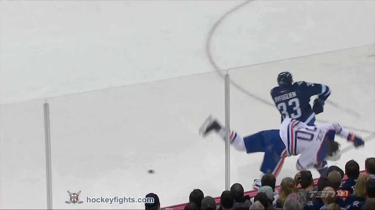 Dustin Byfuglien Hits Luke Gazdic Feb 16, 2015 - YouTube