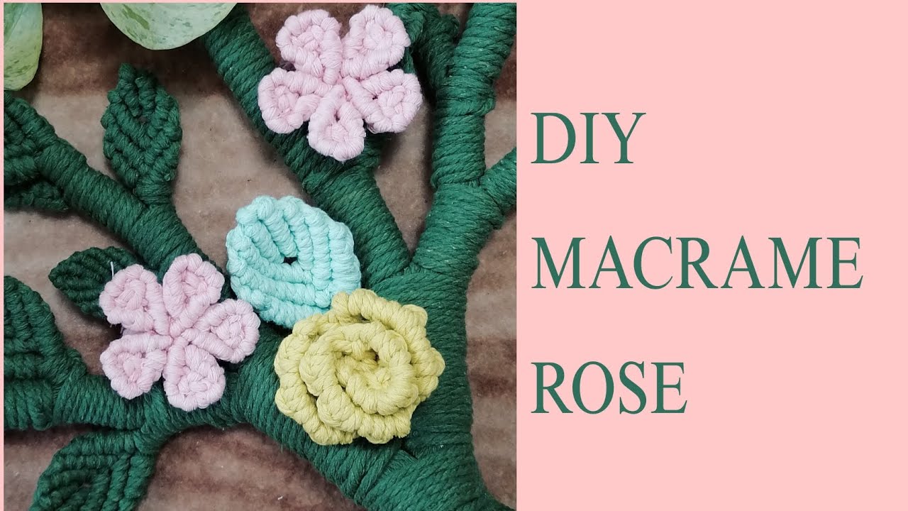 DIY/Macrame Rose/tutorial macrame rose/gandomak - YouTube