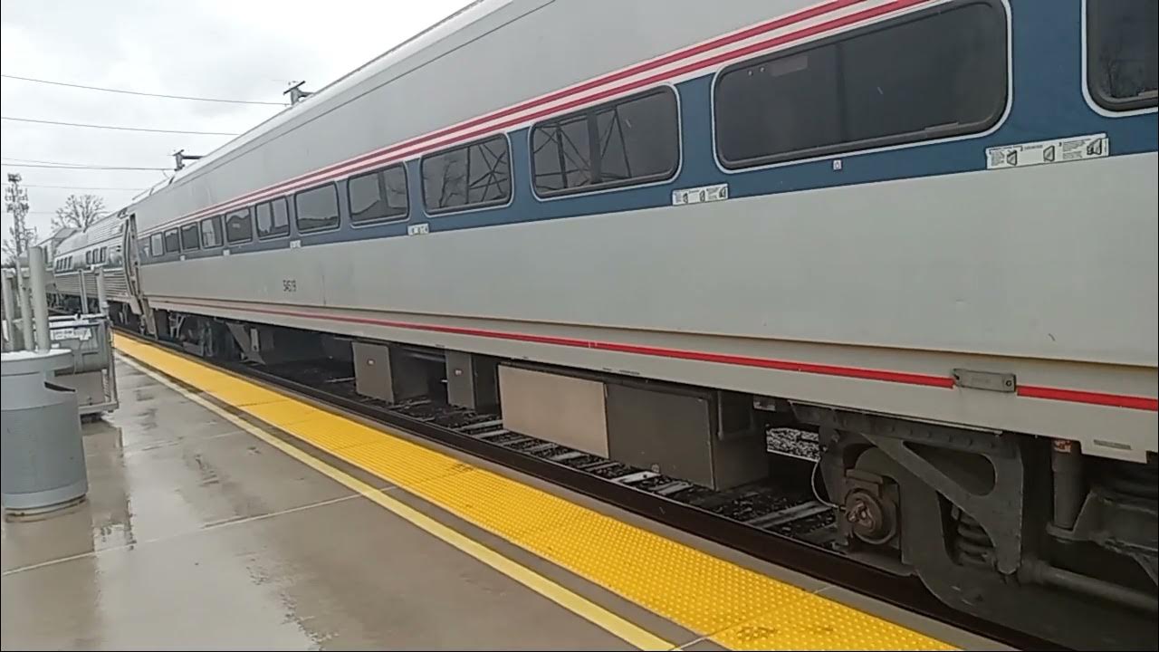 2 venture cars and 1 charger trailing amtrak 350 - YouTube