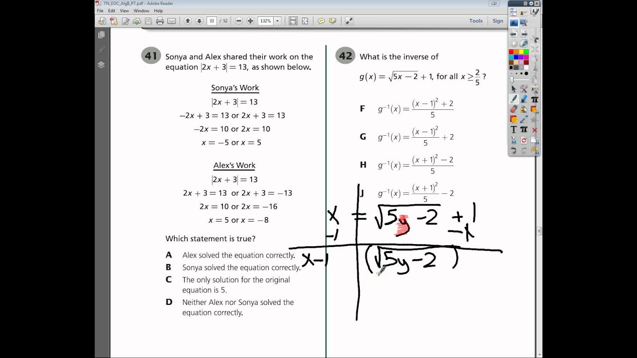 Question 42 Tennessee Algebra 2 EOC Practice Test YouTube question-42-tennessee-algebra-2-eoc-practice-test-youtube