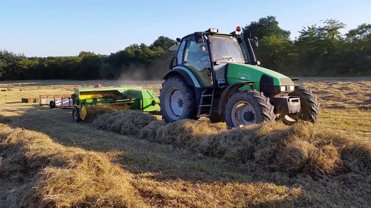 Baling hay 2016 at Hughes farm Wexford Ireland with John deere balers ...