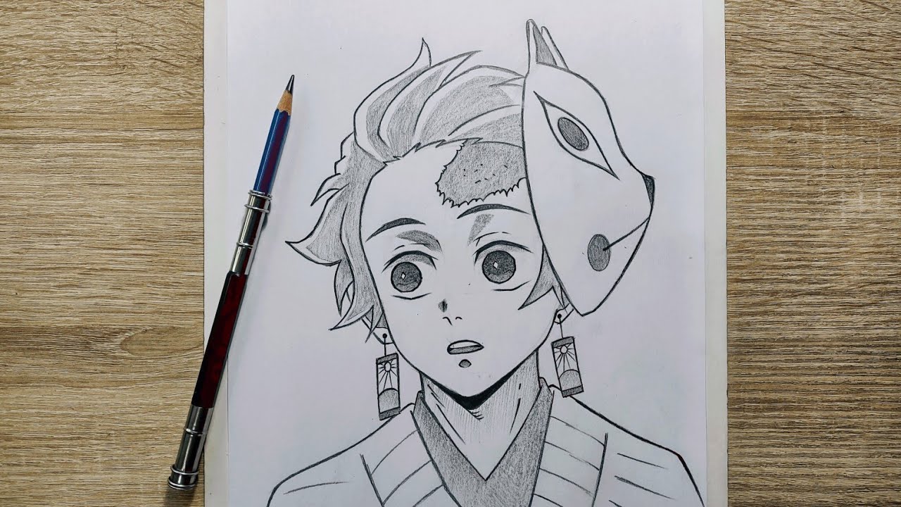 Comment dessiner Tanjiro Kamado étape par étape | Demon slayer - YouTube