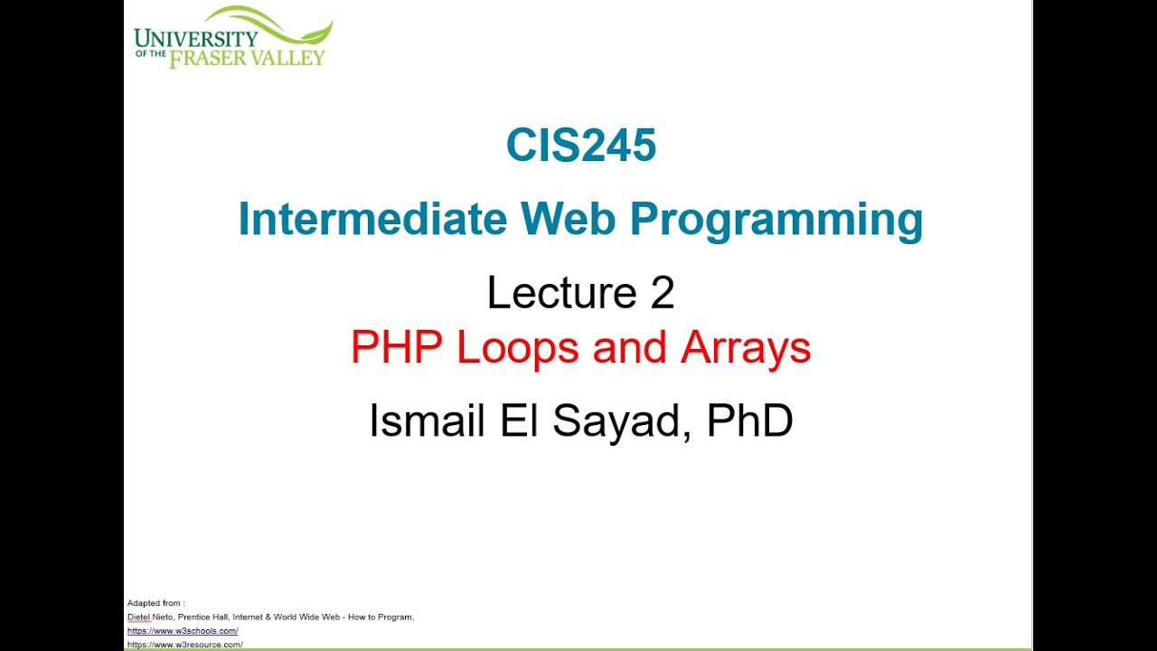 CIS 245 Intermediate Web Programming Lecture 2 - YouTube