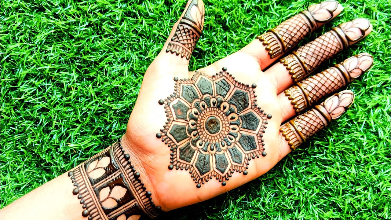 Mandala front hand mehndi design || front hand mehndi design - YouTube