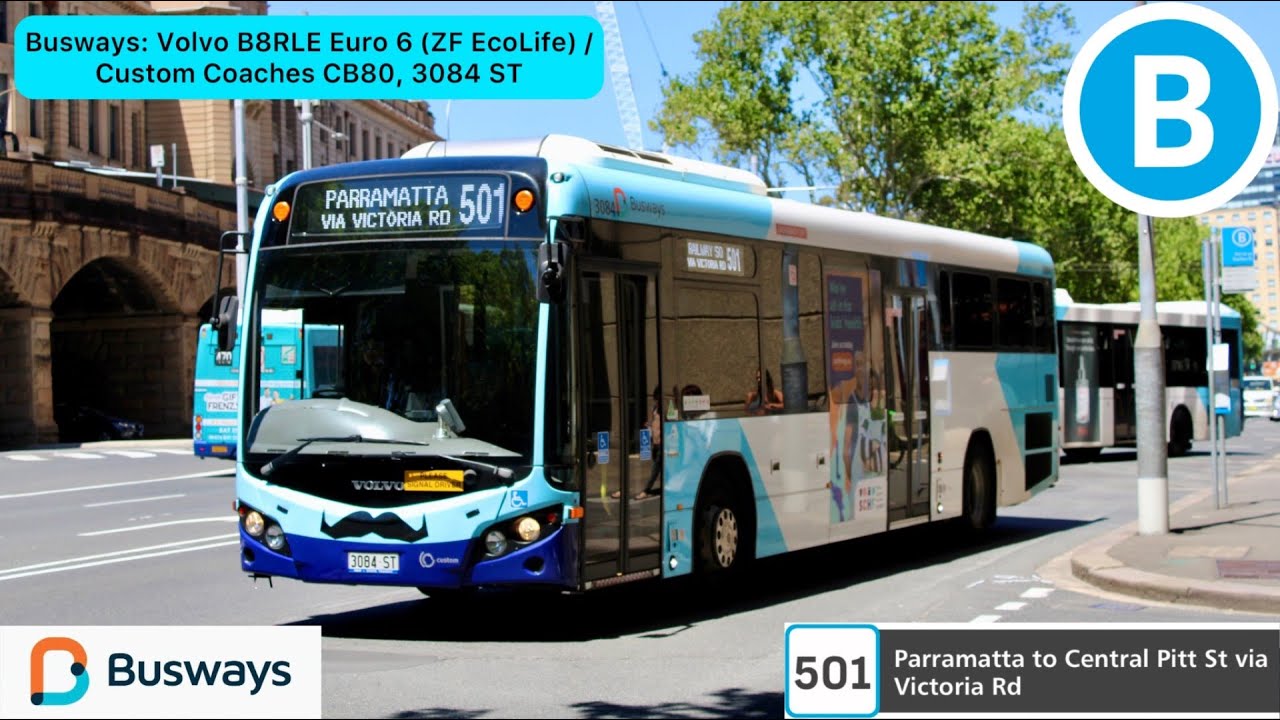 Busways: Volvo B8RLE Euro 6 (ZF EcoLife) / Custom Coaches CB80, 3084 ST ...