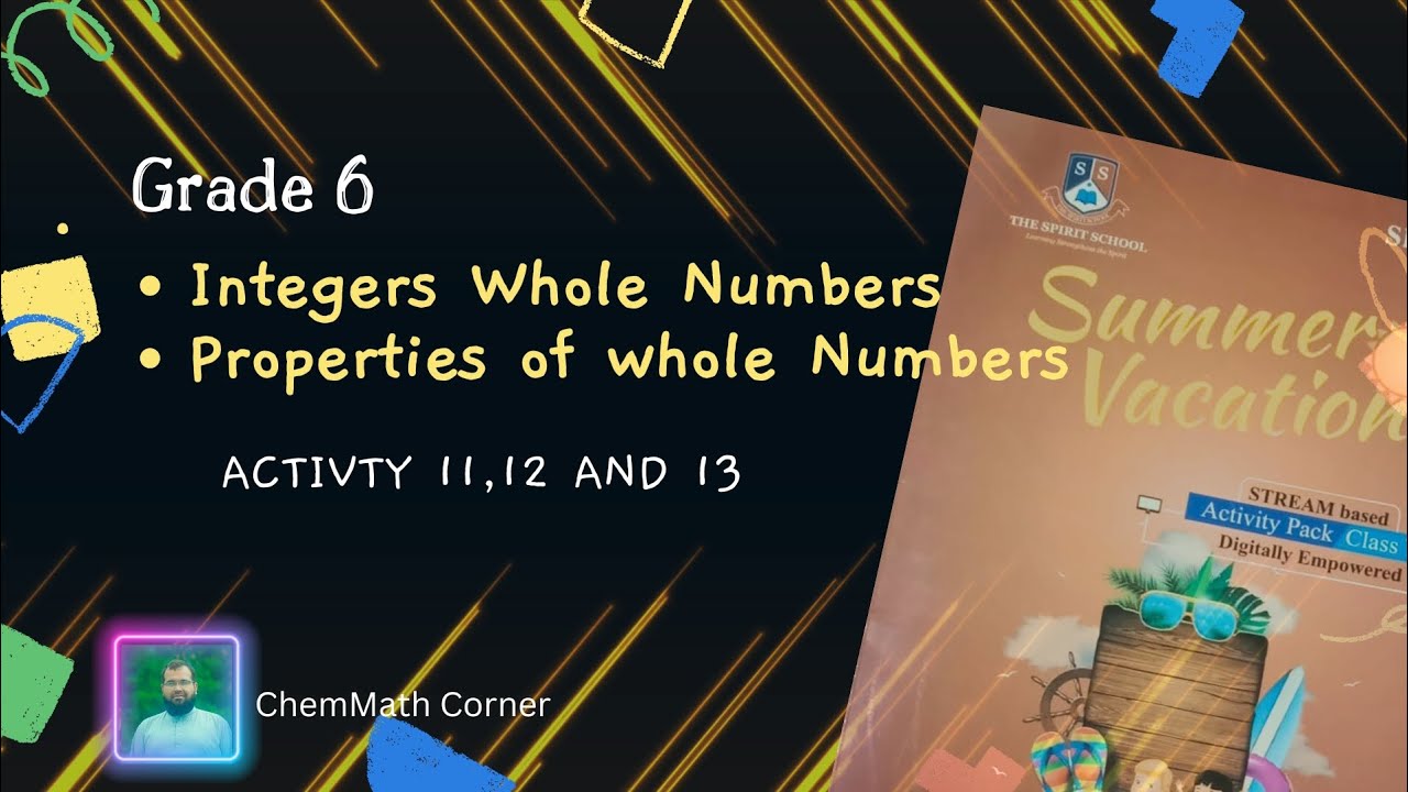 Grade 6 Math Summer Pack Solutions|The Spirit School Activity 11,12,13 ...