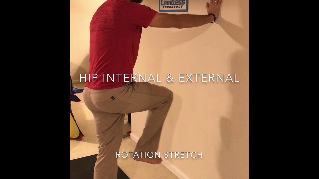 Hip internal and external rotation stretch - YouTube