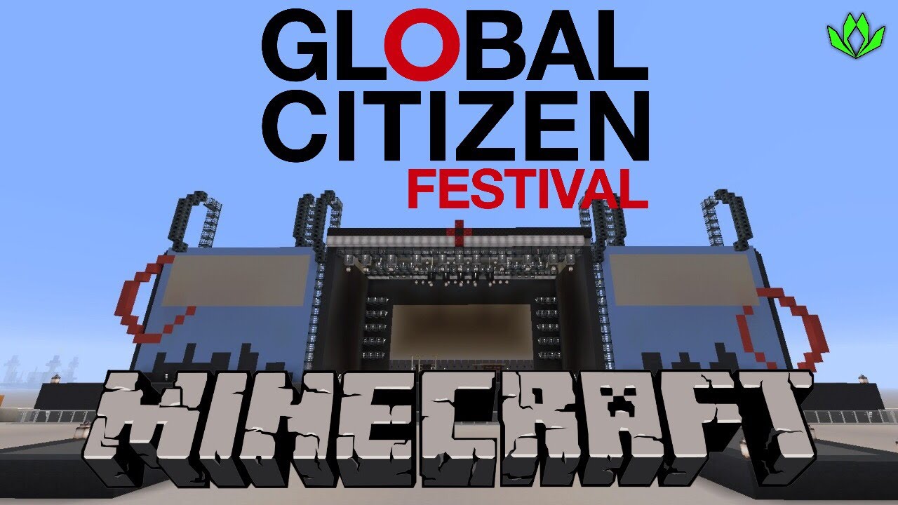 Pharrell Williams Minecraft Concert Stage - Global Citizen Festival ...