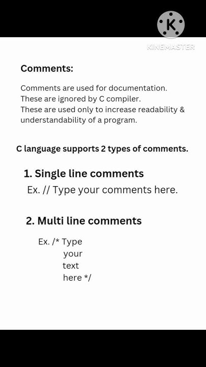 C Language Interview Question l Comments in C Language l Types of Comments in C - YouTube