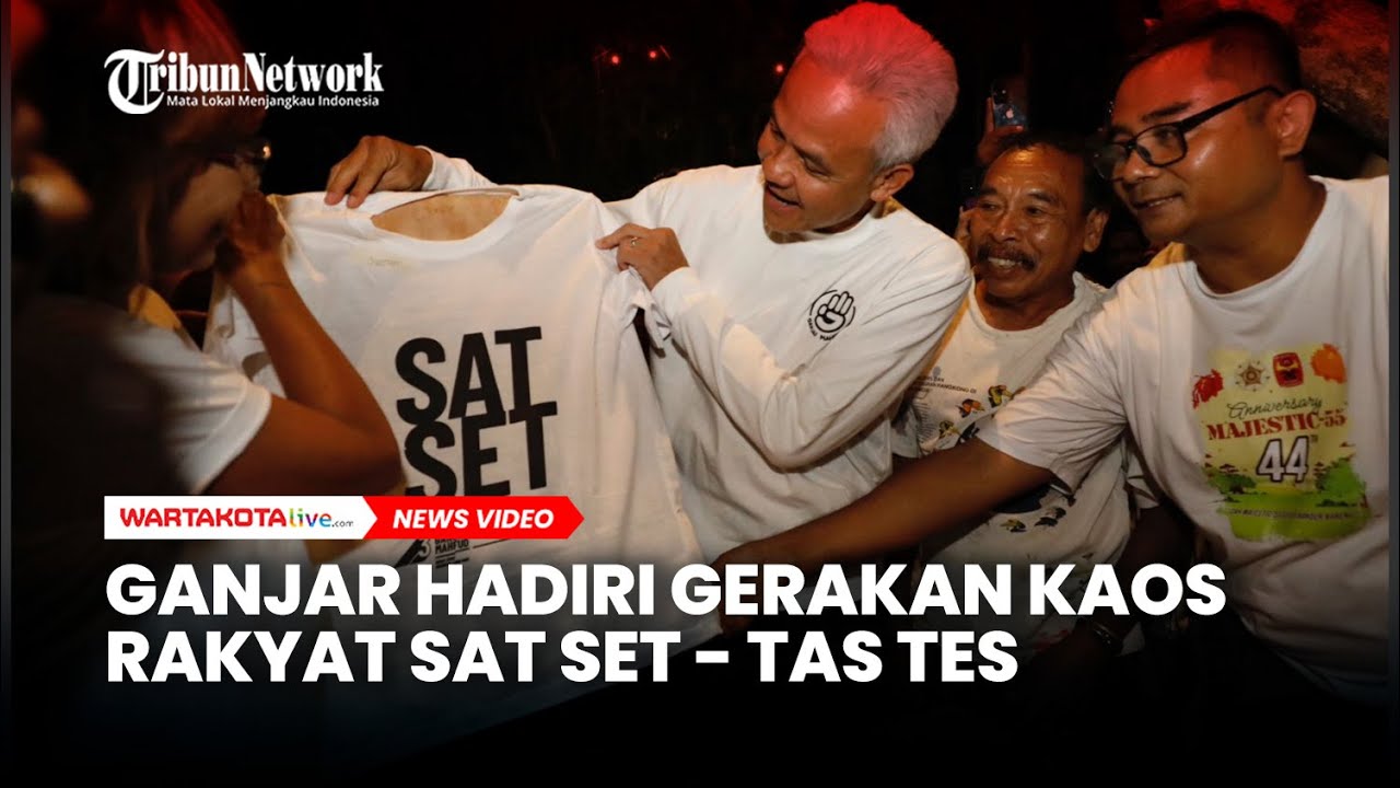 Ganjar Hadiri Gerakan Kaos Rakyat Sat Set Tas Tes di Yogyakarta - YouTube