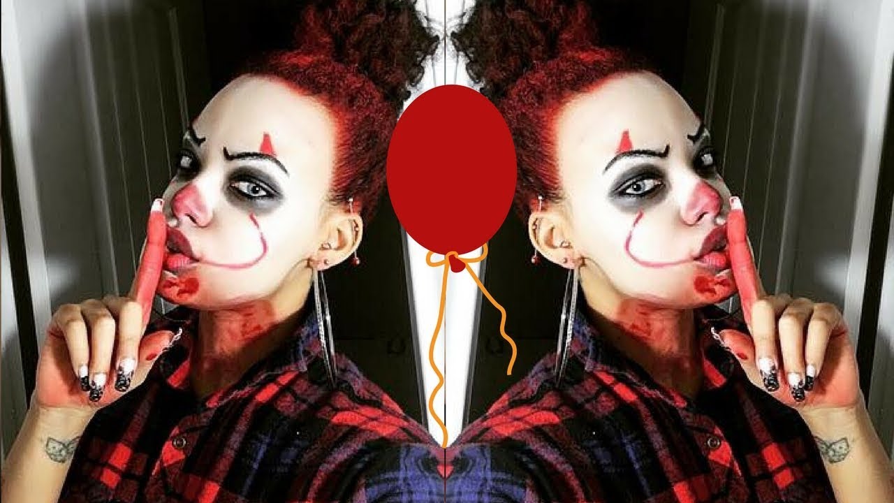 IT PennyWise Halloween Makeup Tutorial 2017 - YouTube