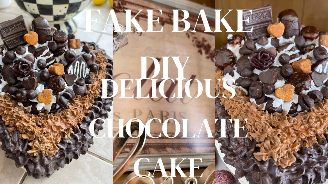 LOOK/FAKE BAKE CHOCOLATE CAKE DIY💫🤎 - YouTube